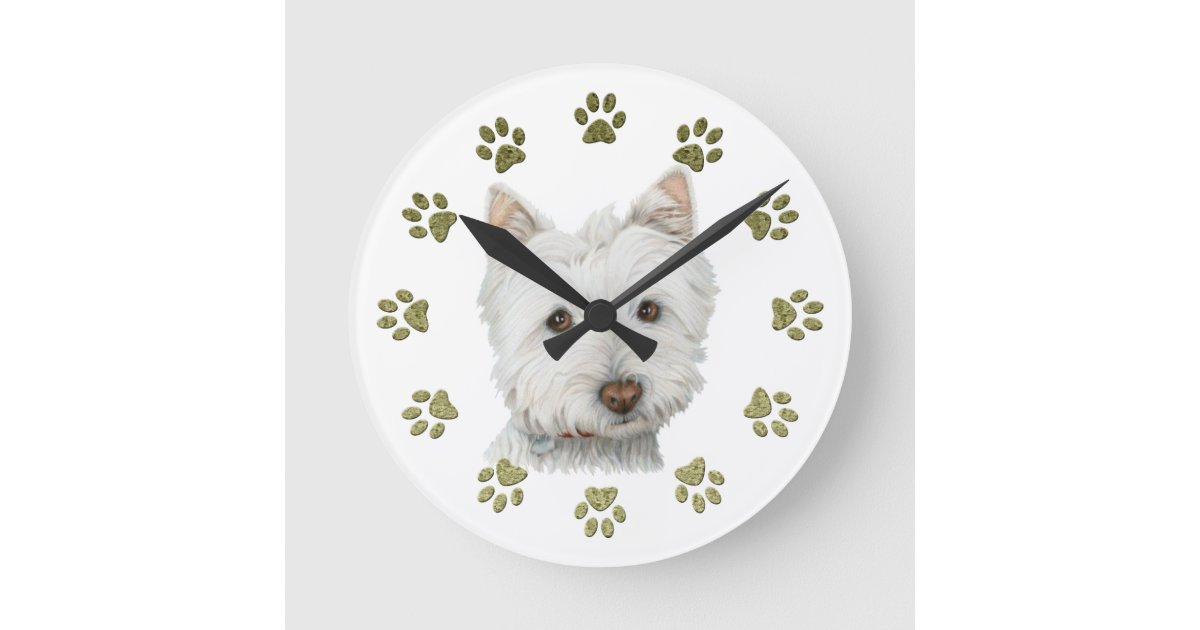 Westie Dog Clock | Zazzle