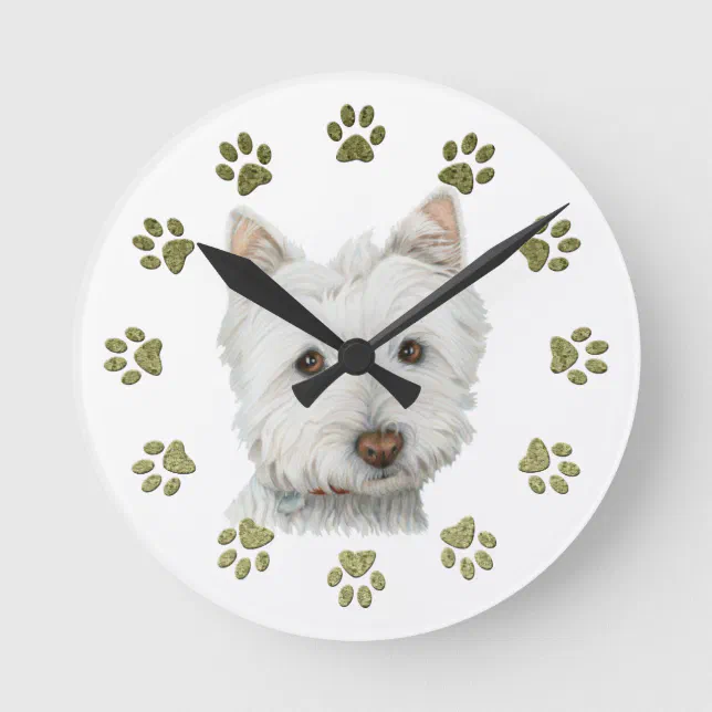 Westie Dog Clock | Zazzle