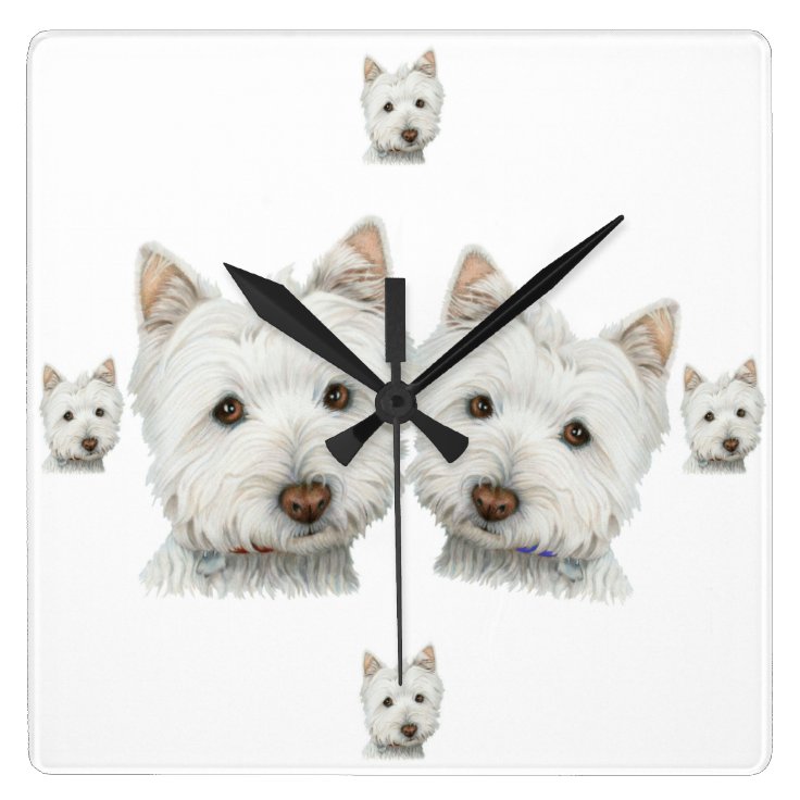 Westie Dogs Galore! Wall Clock | Zazzle