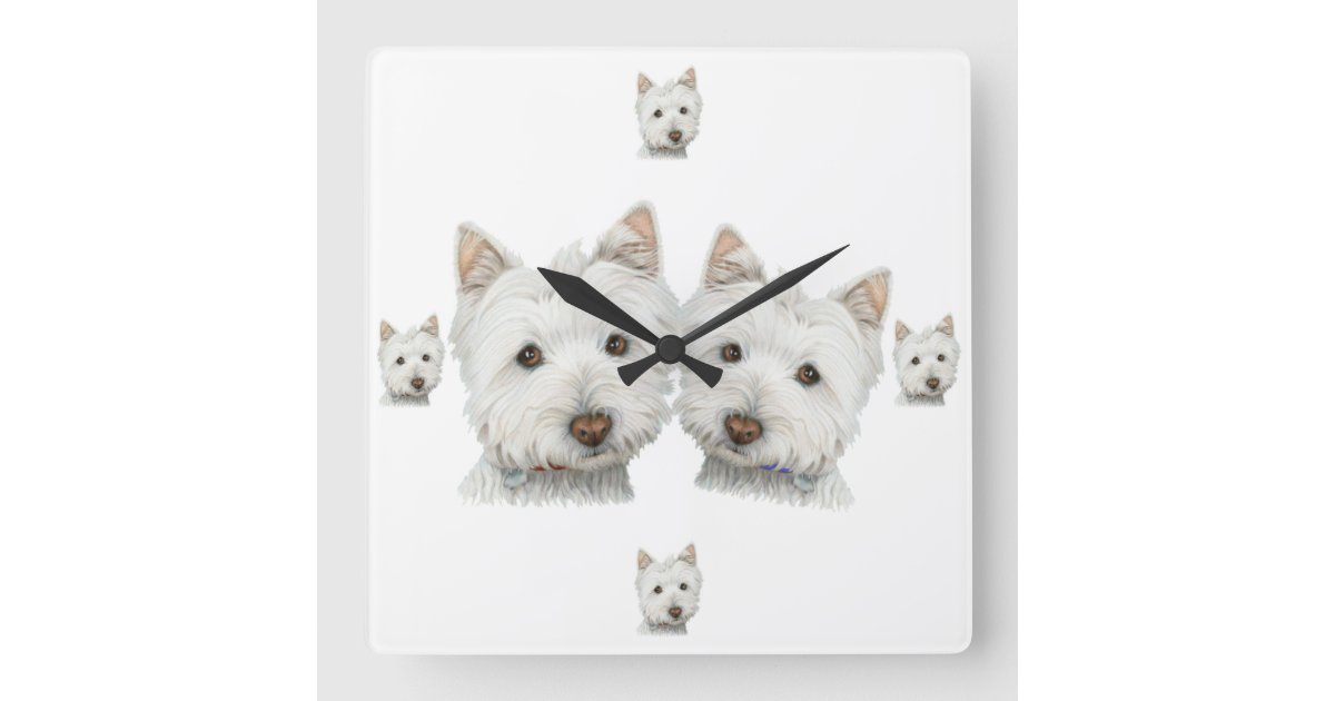 Westie Dogs Galore! Wall Clock | Zazzle