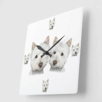 Westie Dogs Galore! Wall Clock | Zazzle