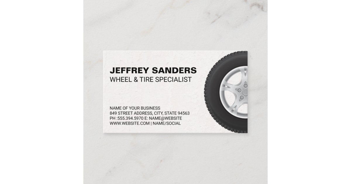 Wheel and Tire Service | Car Wheel and Tire Business Card | Zazzle