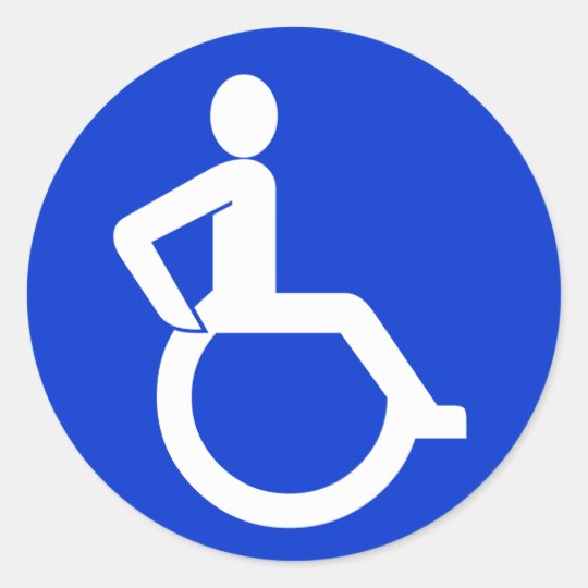 Wheelchair Accessibility Sign Classic Round Sticker | Zazzle.co.uk