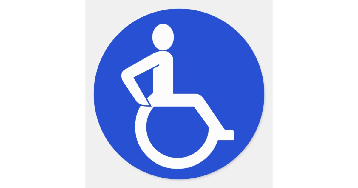 Wheelchair Accessibility Sign Classic Round Sticker | Zazzle