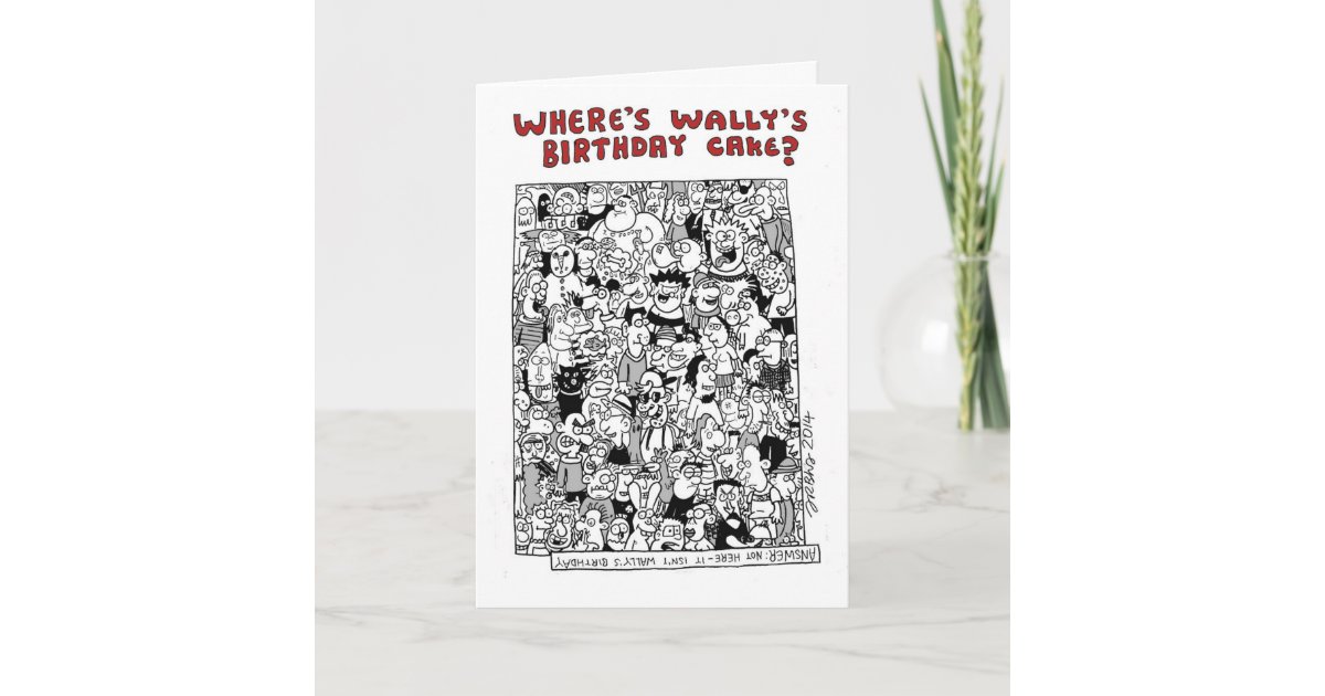 Where's Wally's Birthday Cake Card | Zazzle