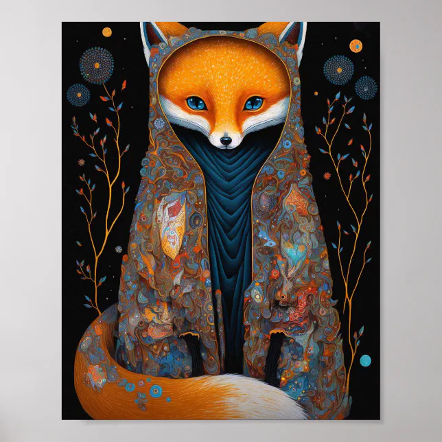 Whimsical Fox Woodland Fantasy Art Poster | Zazzle