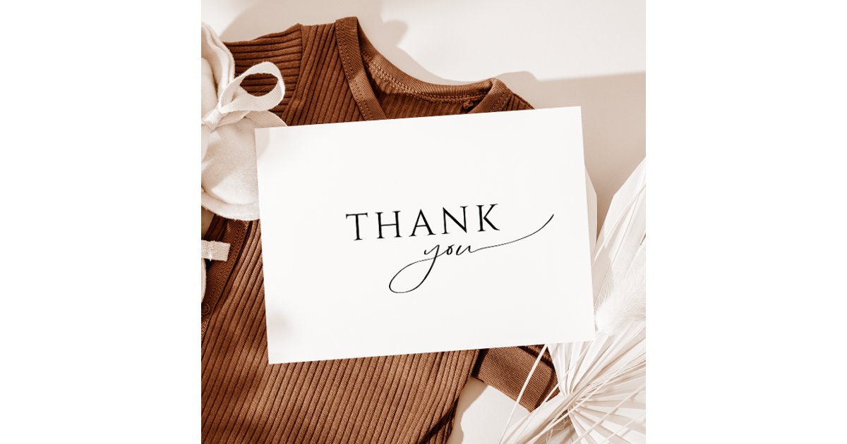 Whimsical Gender Neutral Flat Baby Shower Thank You Card | Zazzle