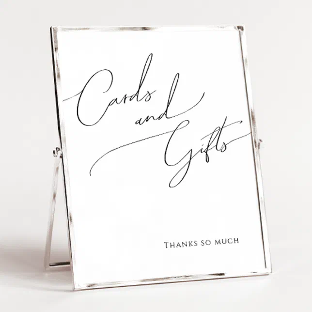 Whimsical Minimalist Script Cards and Gifts Sign | Zazzle