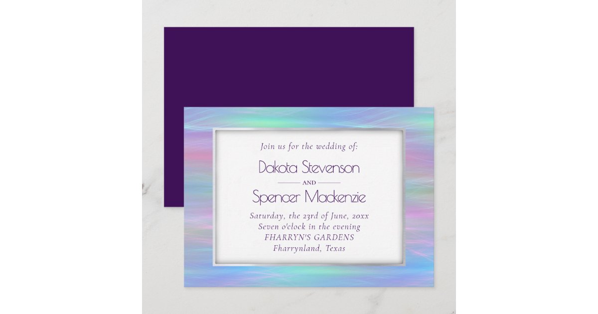 Whimsical Wisps | Holo Fairy Pastel Rainbow Ombre Invitation | Zazzle