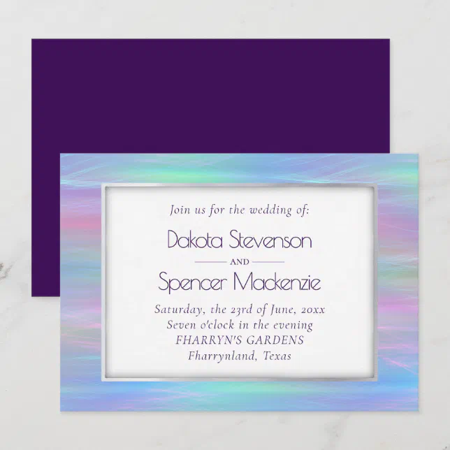 Whimsical Wisps | Holo Fairy Pastel Rainbow Ombre Invitation | Zazzle