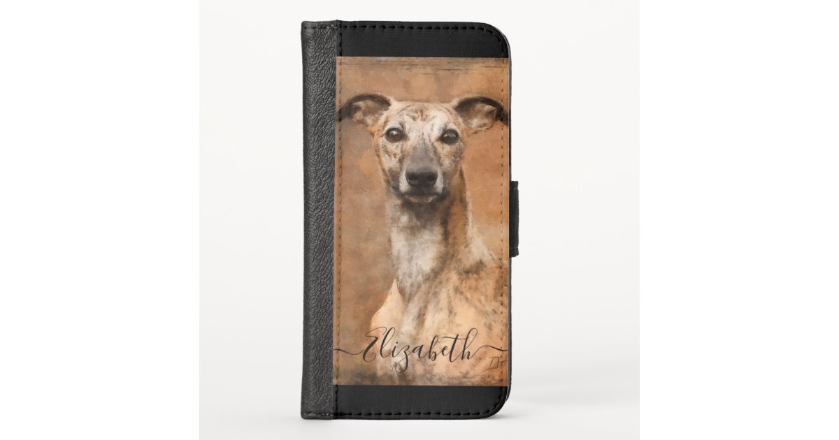 Whippet Dog Add Name iPhone Wallet Case | Zazzle