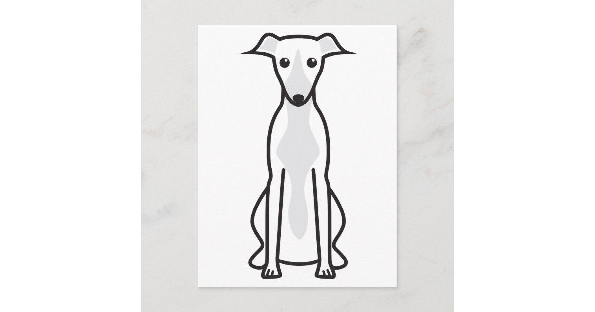 Whippet Dog Cartoon Postcard | Zazzle