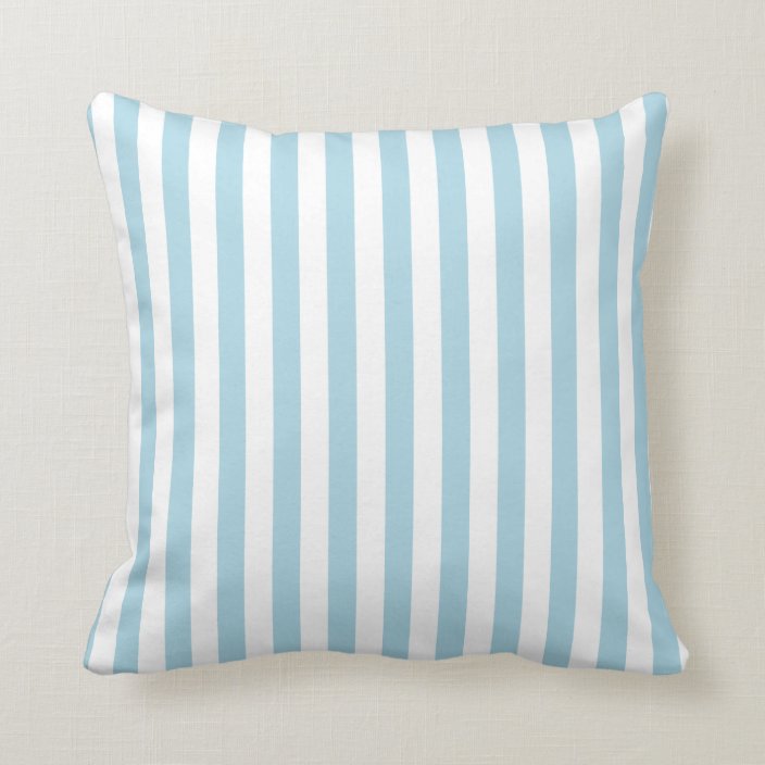 White and Light Blue Stripes Cushion | Zazzle.co.uk