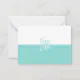 White & Aqua Reflection Modern Danish Thank You Card | Zazzle