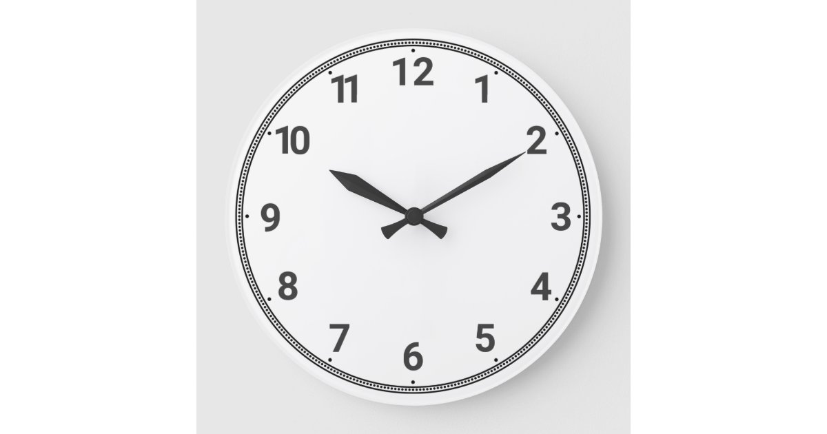 White background large clock | Zazzle