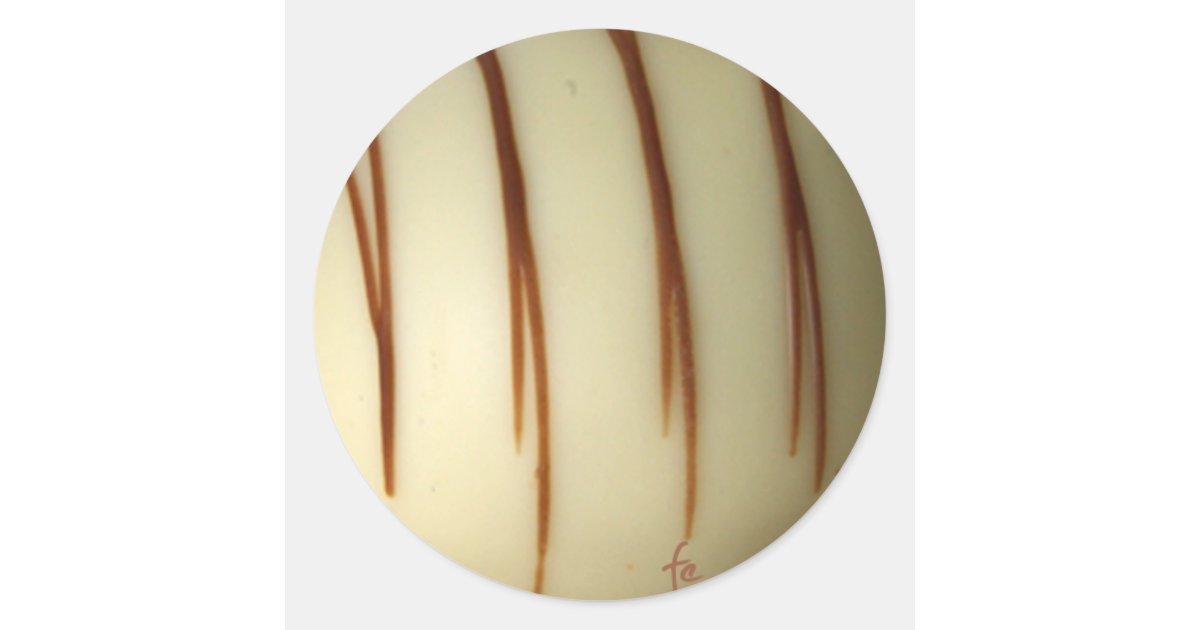 white Belgian chocolate Classic Round Sticker | Zazzle