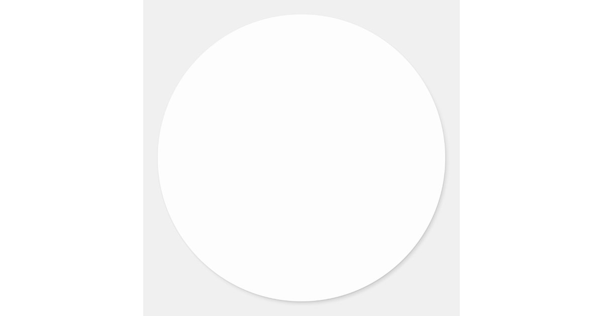 White Colour Circle Classic Round Sticker | Zazzle