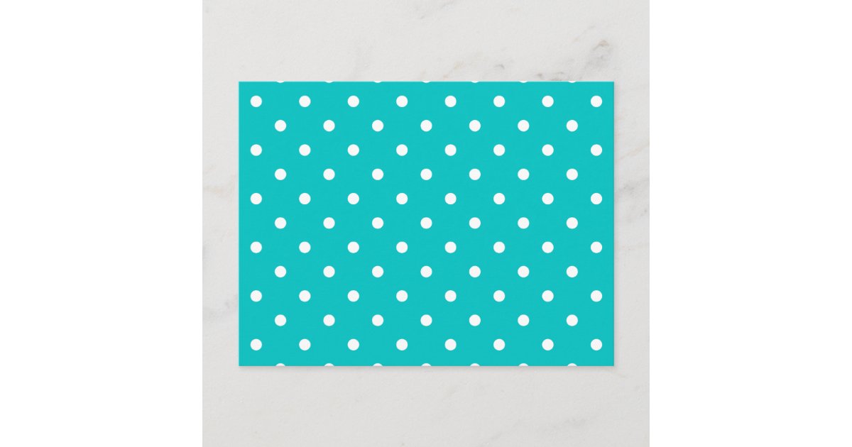 White dots, Teal Polka Dot Pattern. Postcard | Zazzle