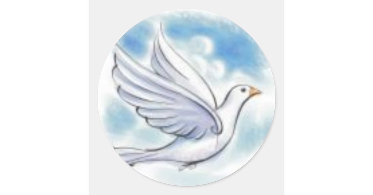 white dove classic round sticker | Zazzle