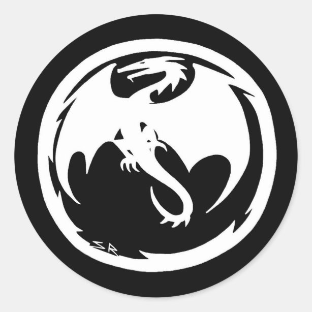 Black White Dragon Stickers & Labels | Zazzle UK