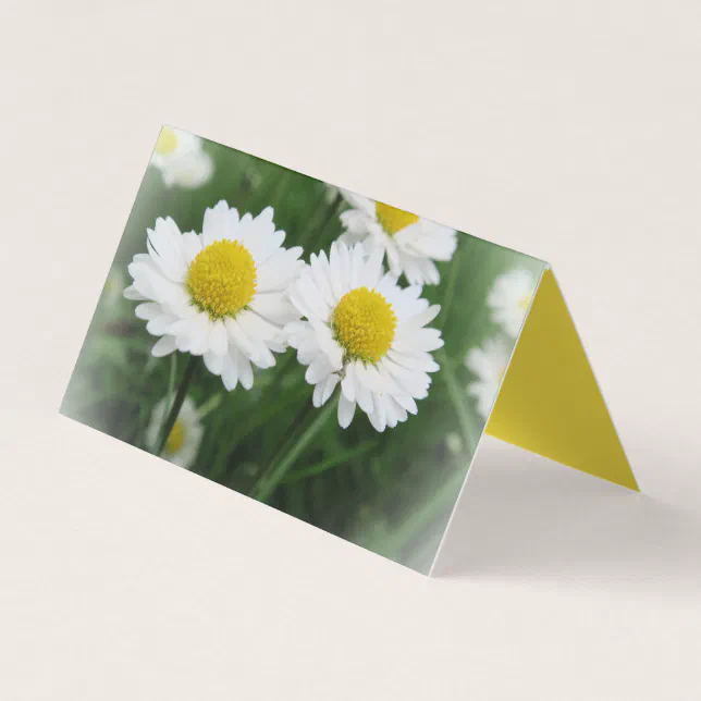 white floer Custom Horizontal Tent Fold Folded Business Card | Zazzle