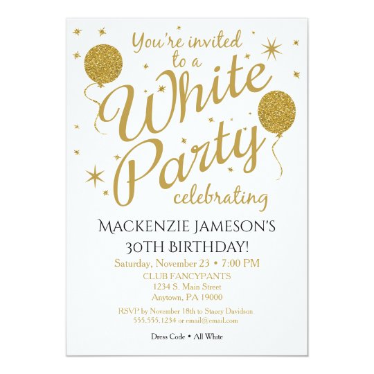 White Party Invitation All White Party Invite | Zazzle.co.uk