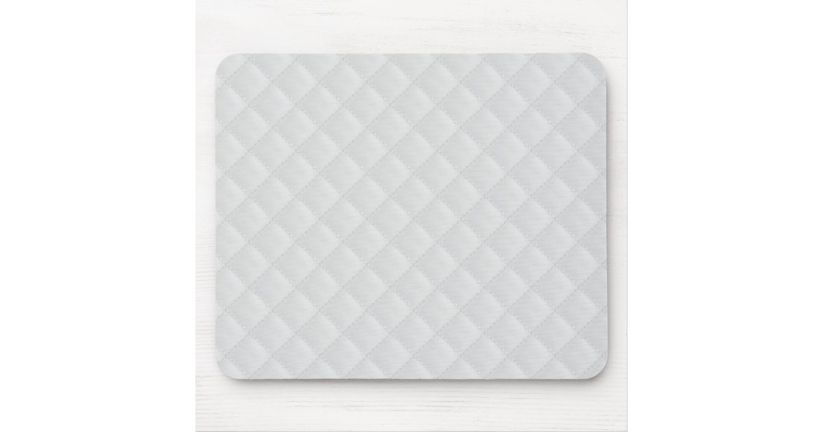 White Quilted Leather Mouse Mat | Zazzle