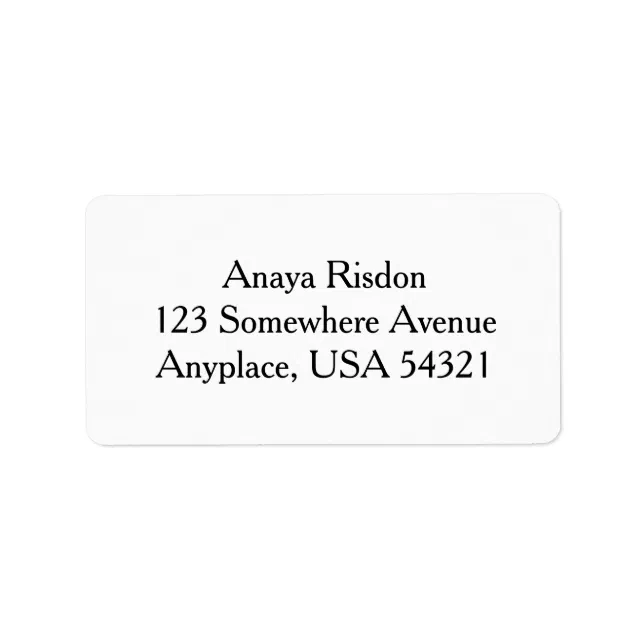 White Simple Plain Address Labels | Zazzle