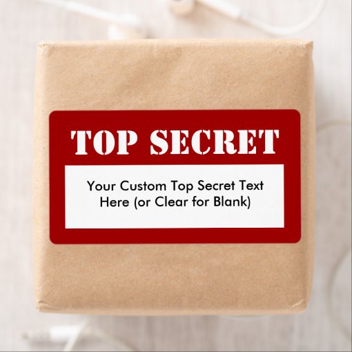 White Stencil Top Secret Fill-In Labels | Zazzle