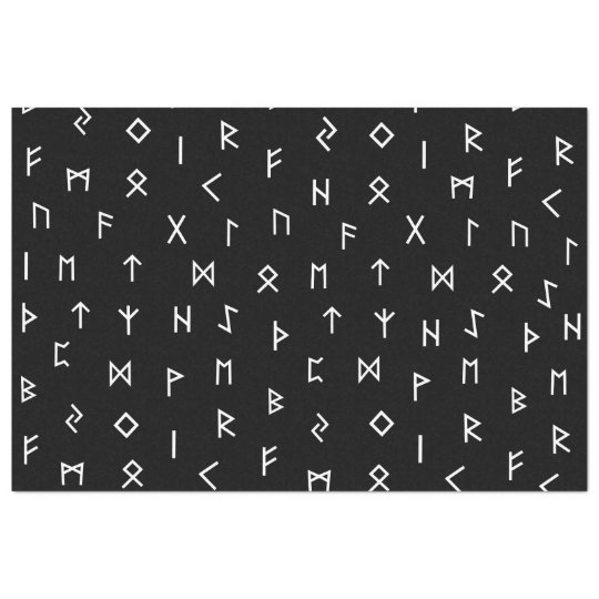 White Viking Runes on Black Background Tissue Paper | Zazzle.co.uk