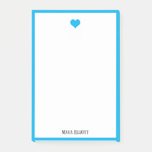 blue heart post it notes