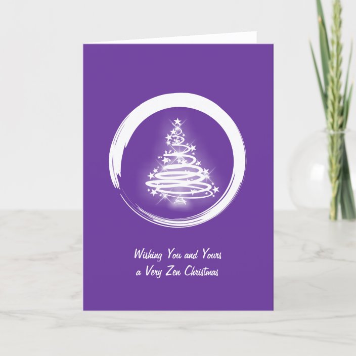 White Zen Christmas Tree Holiday Card | Zazzle.co.uk