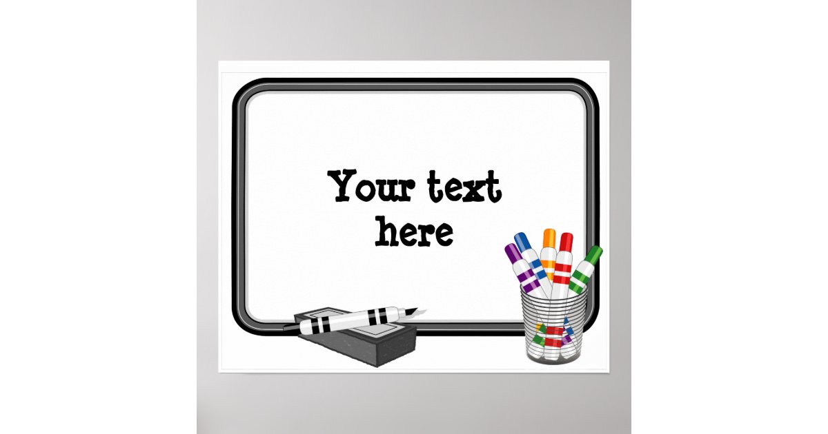 Whiteboard Poster, Customize your text Poster | Zazzle