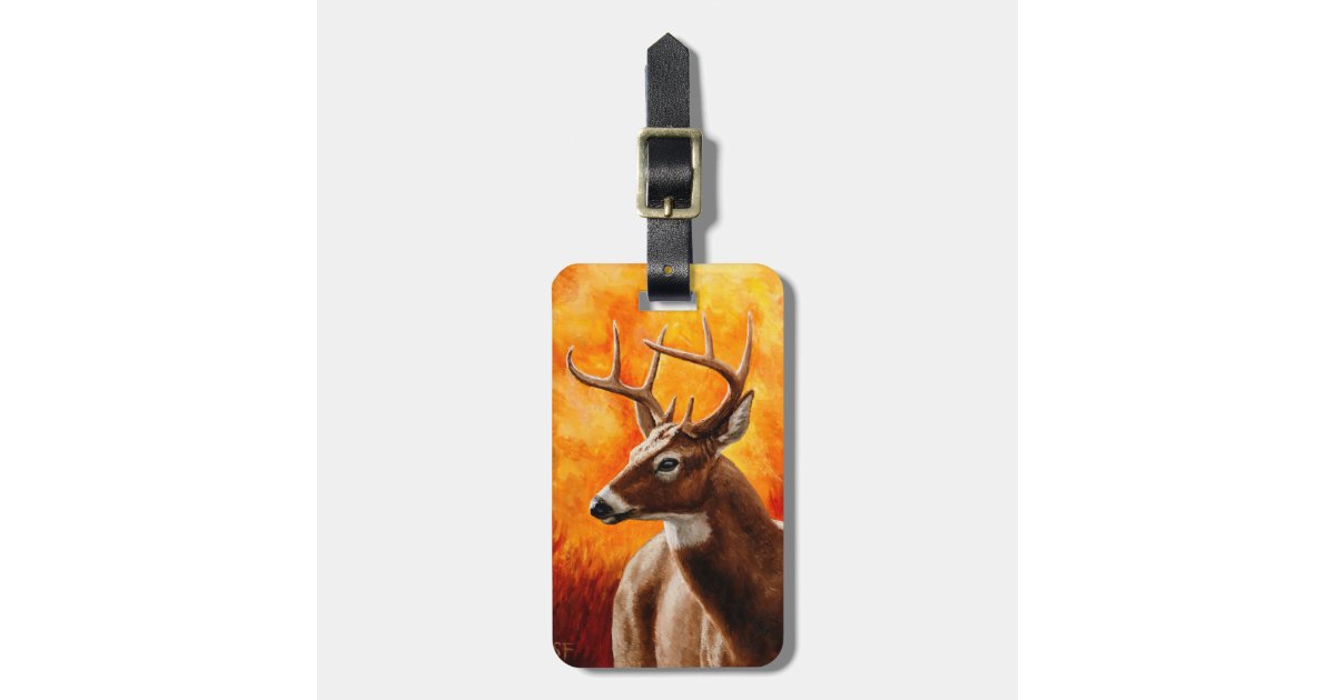 Whitetail Deer Trophy Buck Head Luggage Tag | Zazzle
