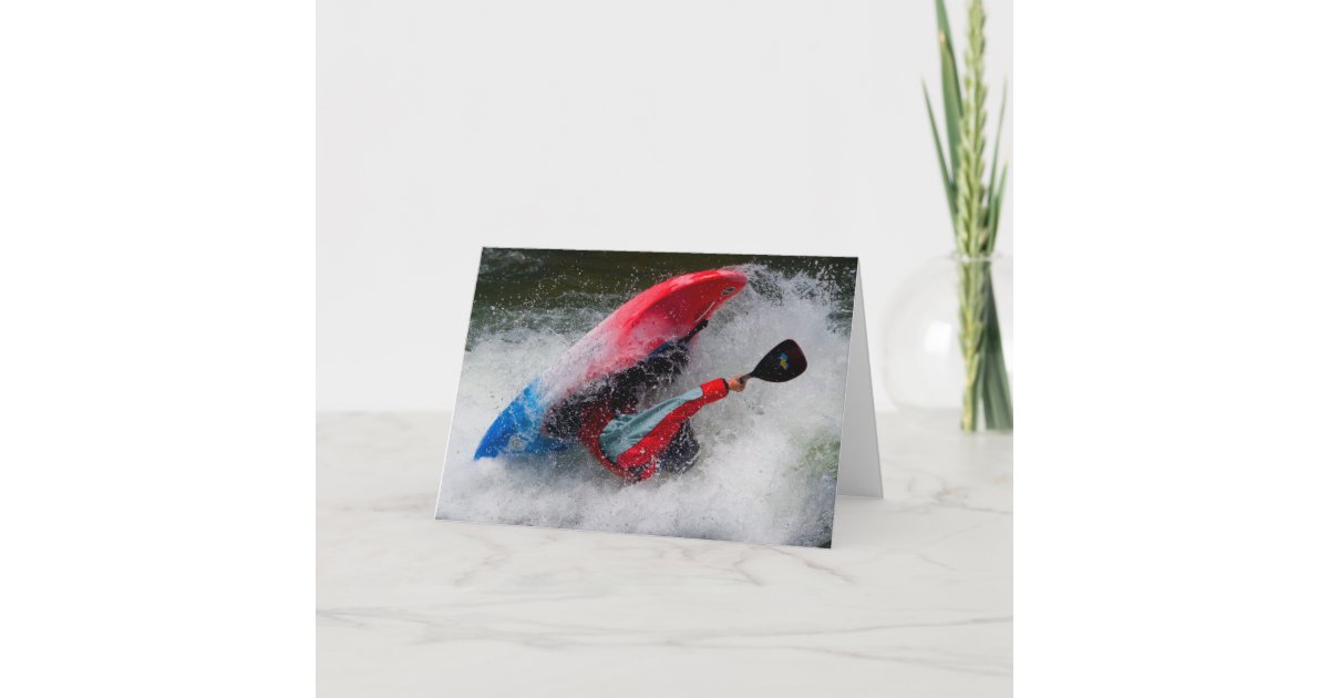 Whitewater Kayaking Greeting Card | Zazzle