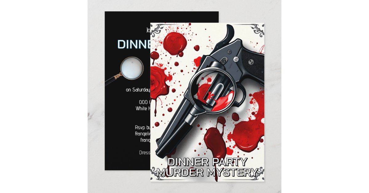Whodunnit murder mystery theme dinner party invitation | Zazzle
