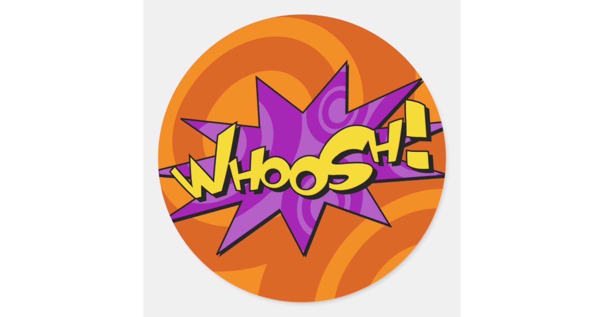Whoosh Comic Book Sticker | Zazzle