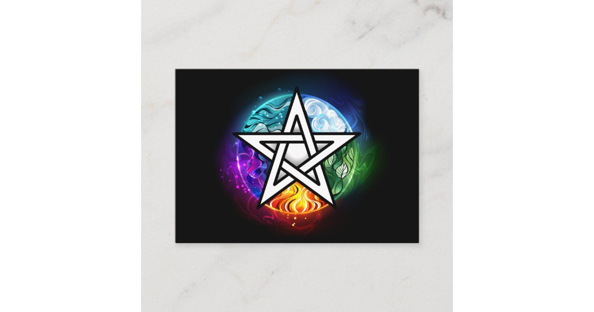 Wiccan pentagram business card | Zazzle