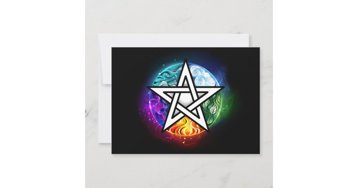 Wiccan pentagram thank you card | Zazzle