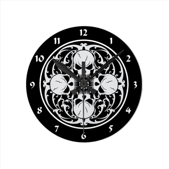 Wicked Skulls Round Clock | Zazzle.co.uk
