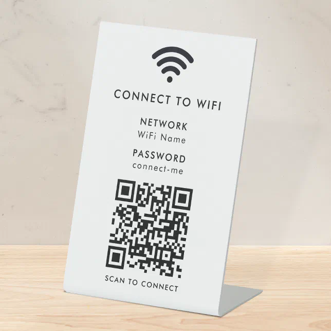 Wifi Network | QR Code Internet Scan to Connect Pedestal Sign | Zazzle