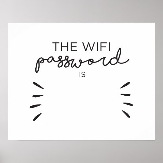 Wifi Password Poster | Zazzle.co.uk