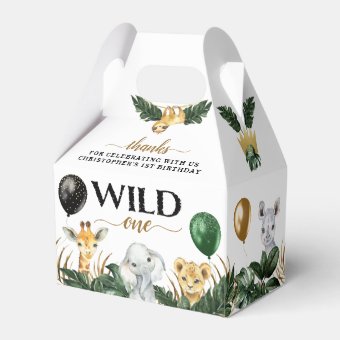 Wild One Jungle Safari Themed 1st Birthday Party Favour Box | Zazzle