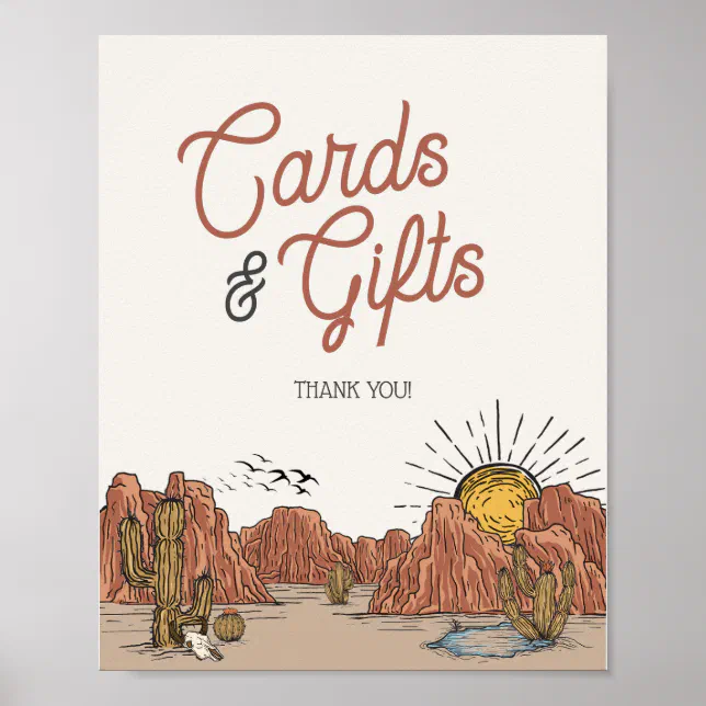 Wild West Rodeo cards and gifts party sign | Zazzle