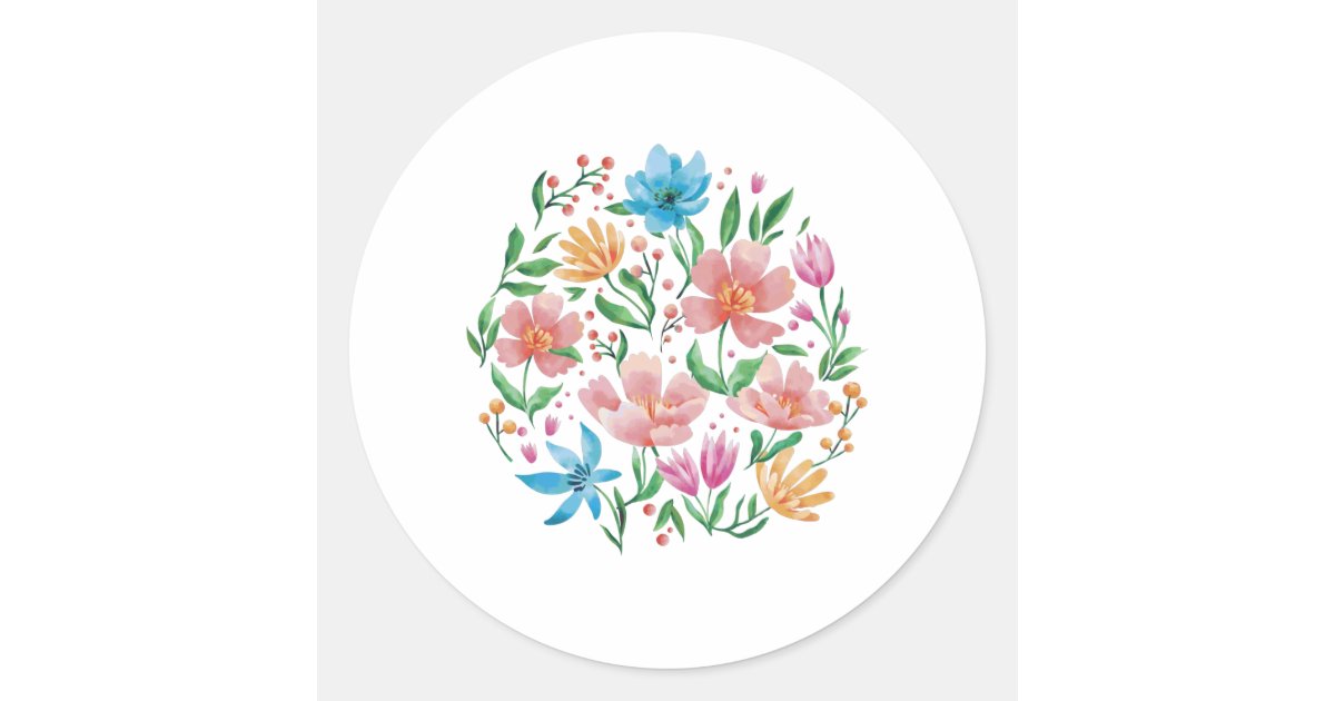 Wildflowers Classic Round Sticker | Zazzle