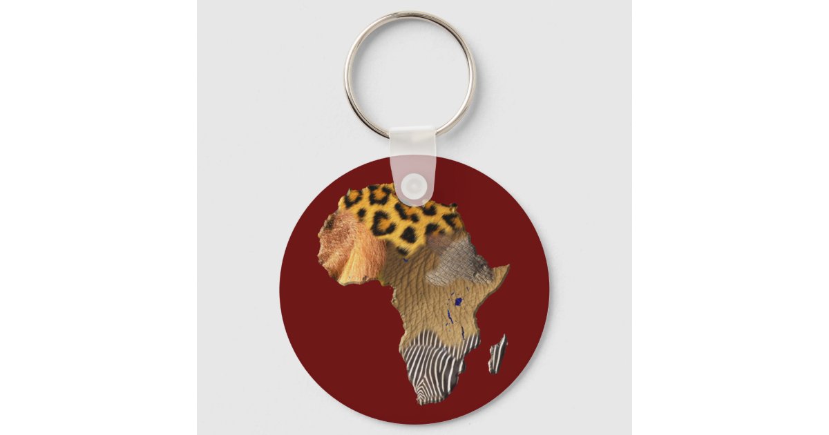 Wildlife Map of AFRICA Keychain | Zazzle