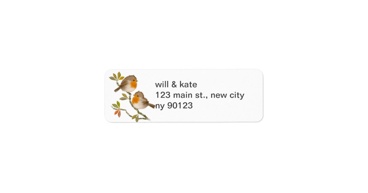 Wildlife Robin Bird Return Address Labels | Zazzle