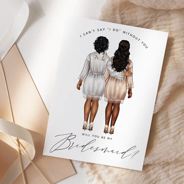 Will You Be My Bridesmaid? Girls in Robes V3 Invit Invitation | Zazzle