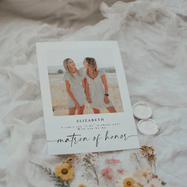Will You Be My Matron Of Honour Photo Proposal Car Invitation | Zazzle