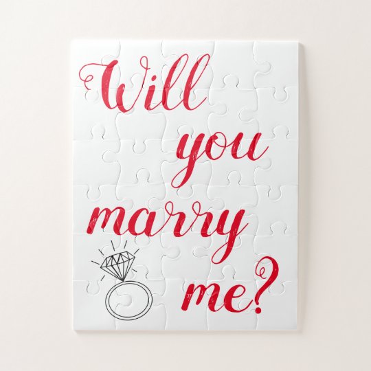 "Will You Marry Me?" Red n White engagement Puzzle | Zazzle.co.uk